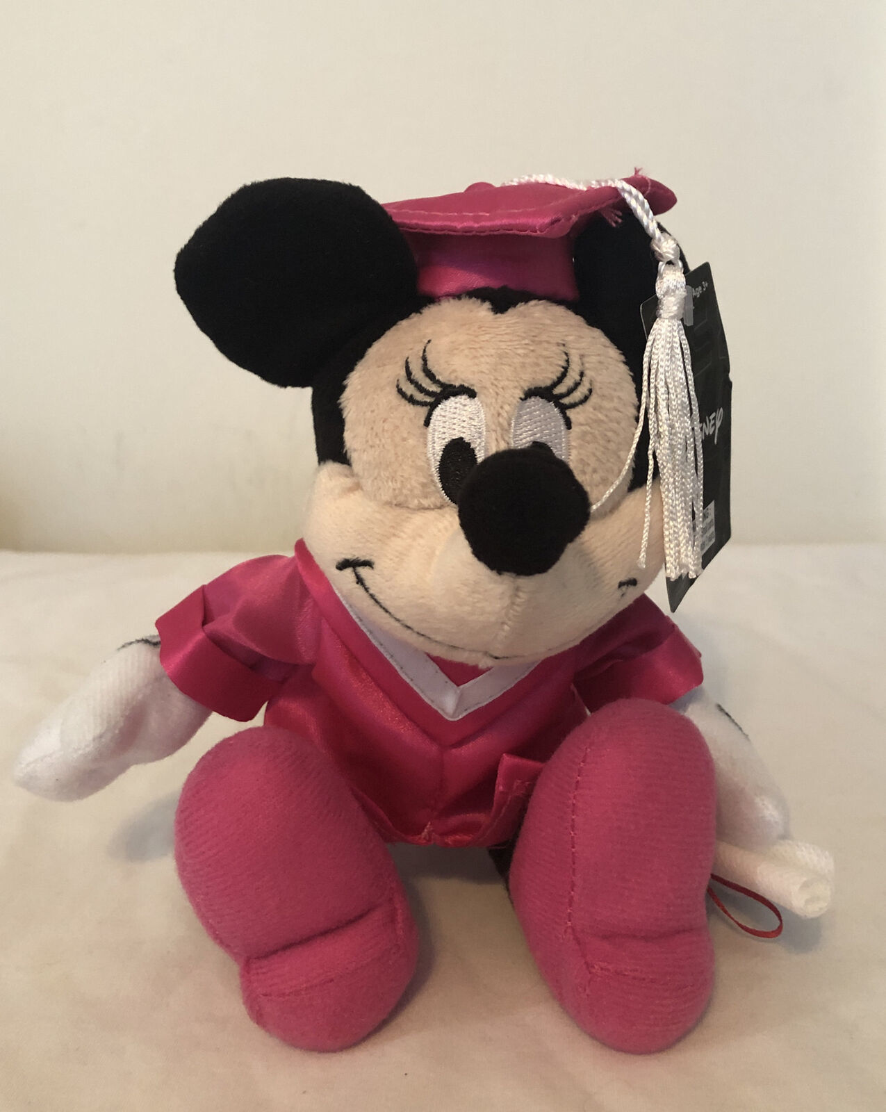 New Disney Minnie Mouse Pink Graduation Plush Cap Gown Diploma 6 ...