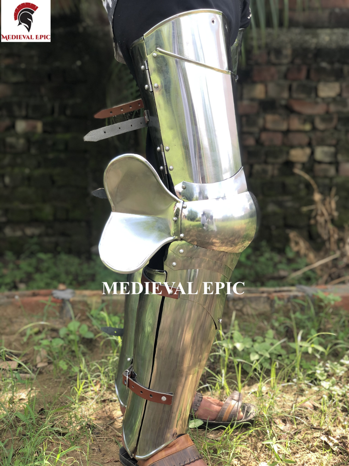 Medieval Epic Steel Greaves Medieval LARP Armor Leg Guard Knight ...