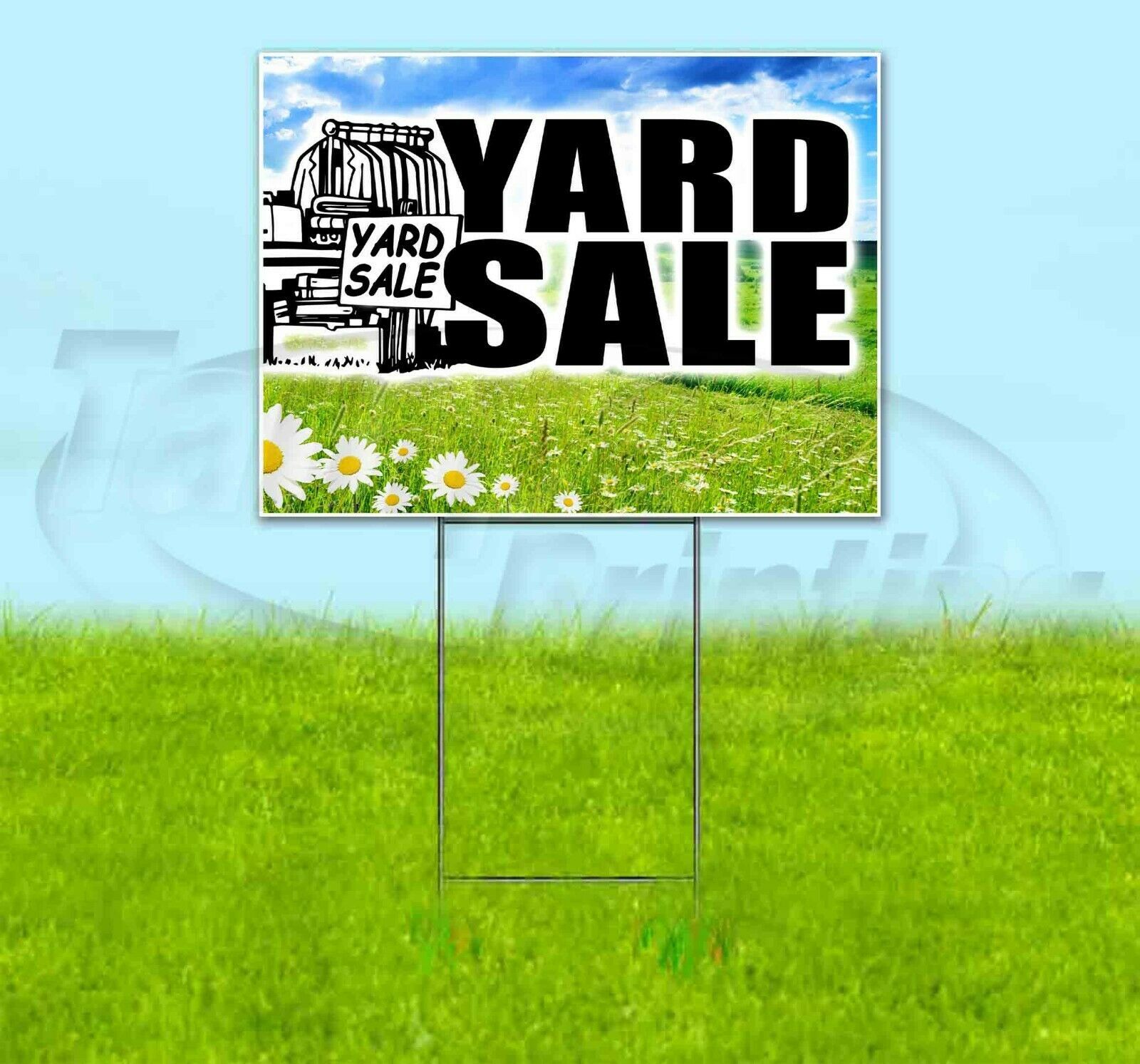 YARD SALE 18x24 Yard Sign WITH STAKE Corrugated Plastic Bandit Lawn USA ...