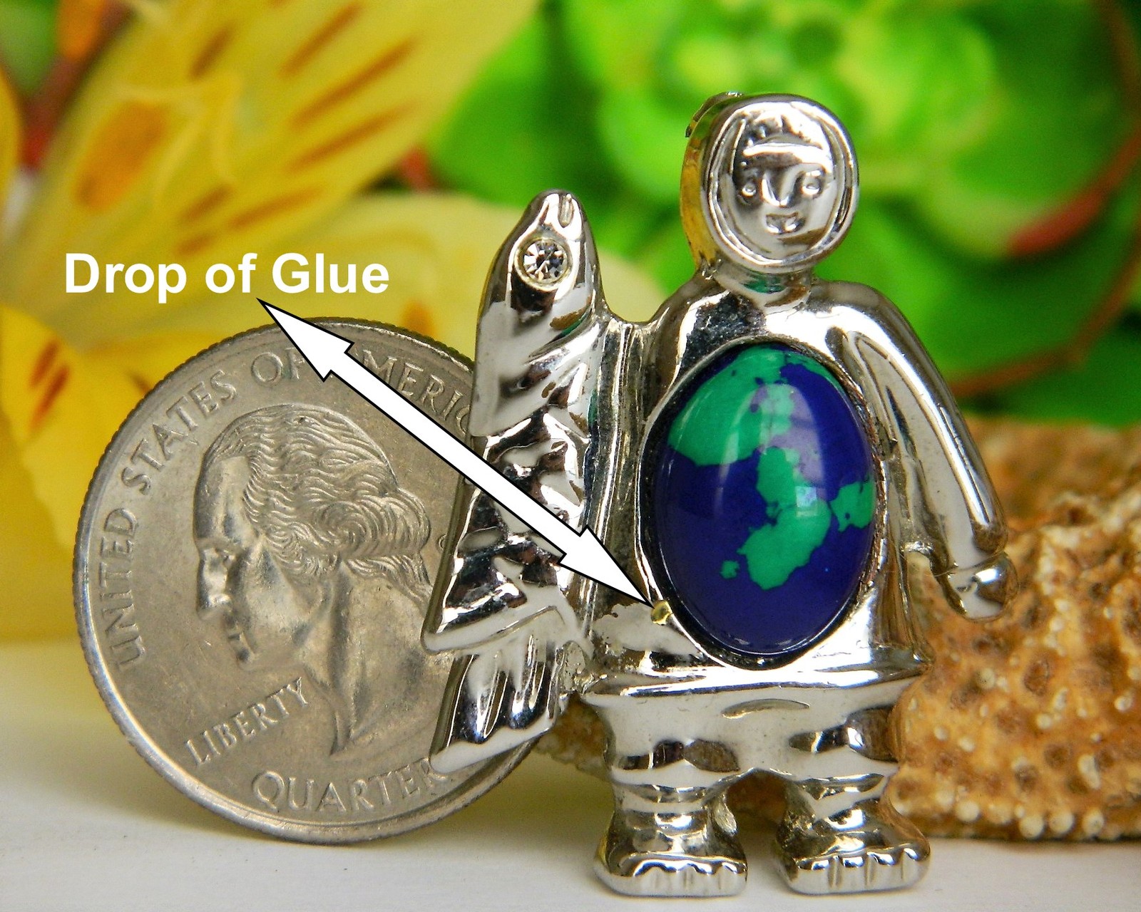 Vintage Eskimo Inuit Fish Jelly Belly Brooch Pin Silver Tone Cabochon ...