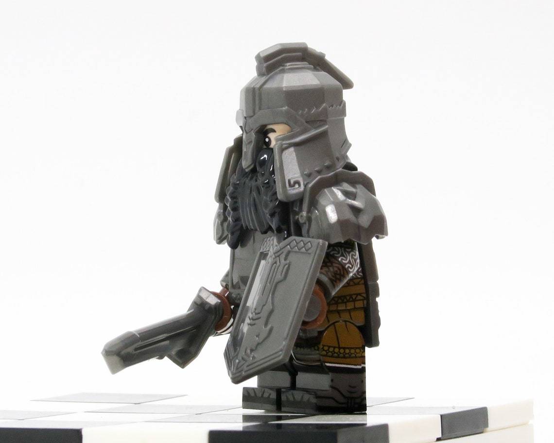 The Hobbit Iron Hills Dwarf Armored Swordsman Minifigures Weapons ...