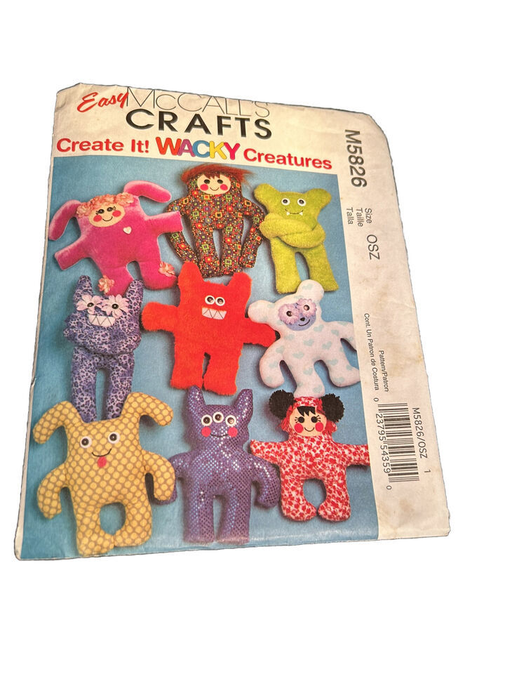 McCalls Crafts M5826 Sewing Pattern Create It! Wacky Creatures Dolls ...