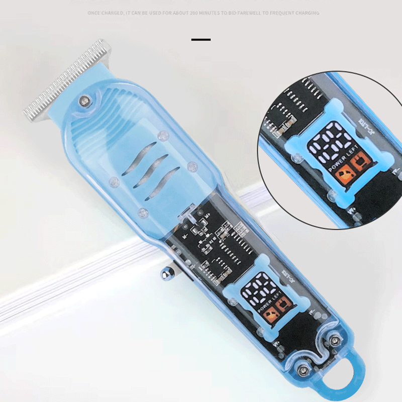 New Transparent Hair Clipper Power Display Hair Trimmer Men's Electric ...