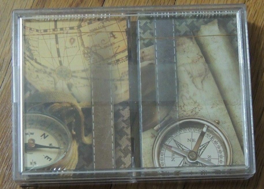 NEW 2 decks Gemaco Playing Cards "Expedition" Carbon-layered Map ...