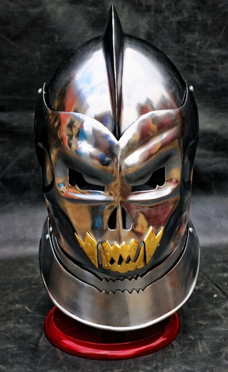 Medieval Demonic Helmet comfortable wearable Battle Ready Heavy Steel ...