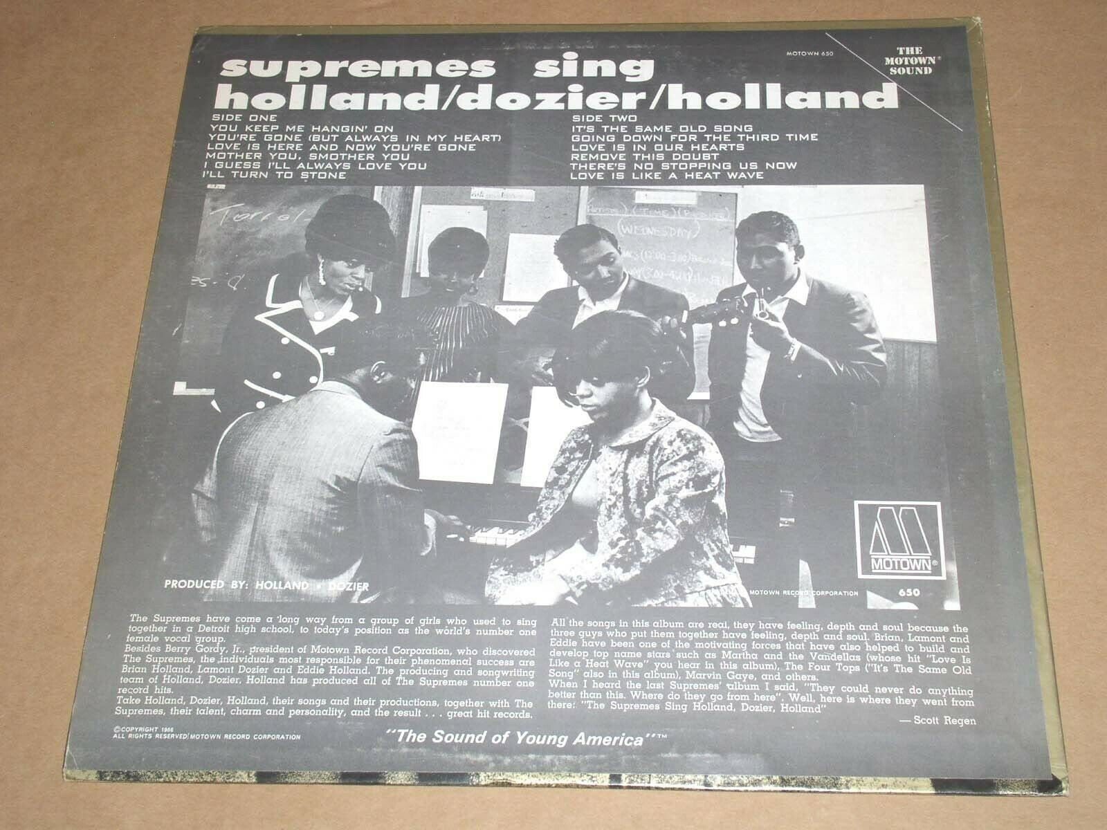 The Supremes Sing Holland Dozier Holland Vinyl Record Album Motown ...