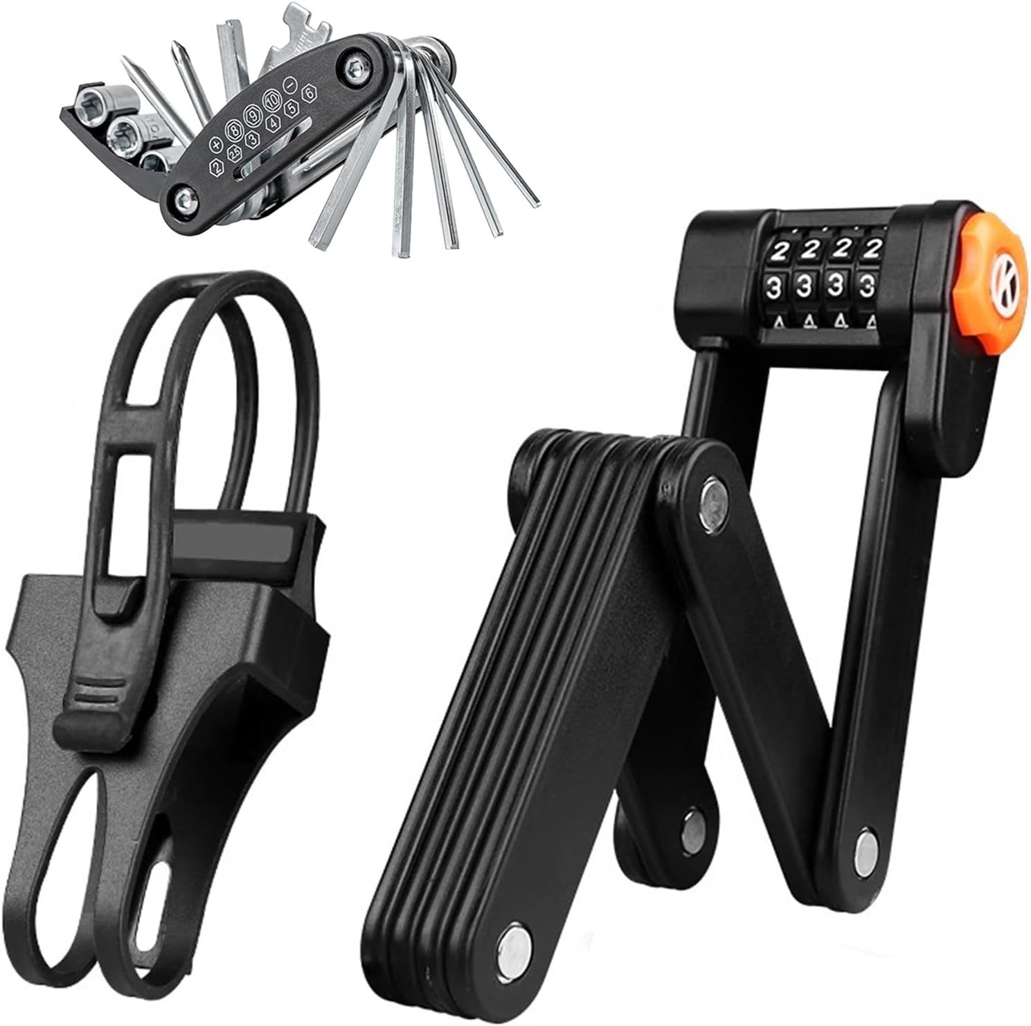 PXIYOU Folding Bike Lock Anti-Theft Foldable Bicycle Lock 4-Digit ...