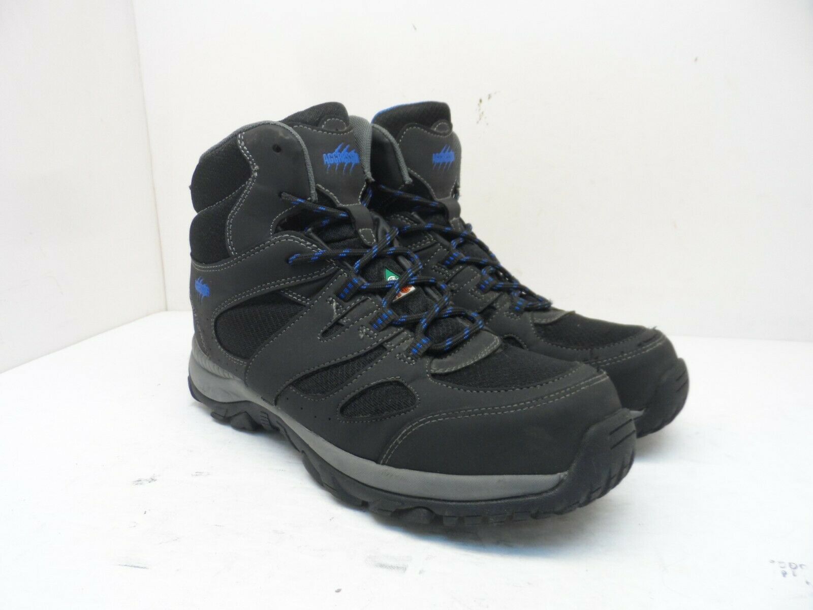 Aggressor Women's Mid-Cut Steel Toe Steel Plate Work Boots 2502 Black ...