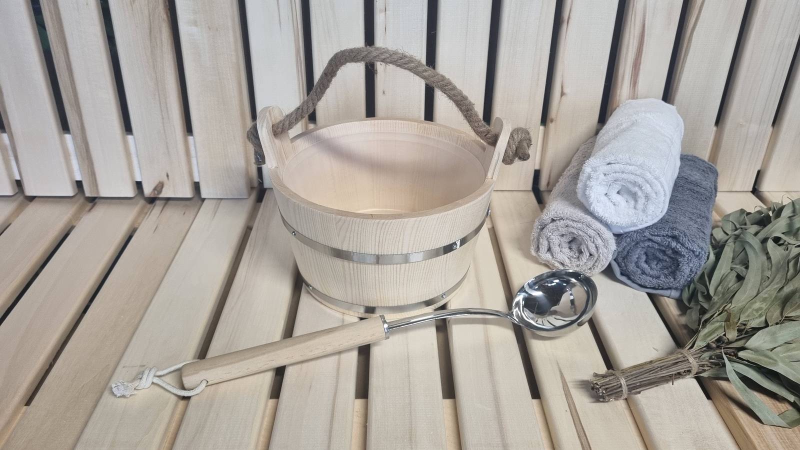 Elevate Your Sauna Sanctuary with our Rustic 4-Liter Wooden Bucket Set ...