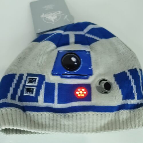 Star Wars R2D2 Light Up Child Beanie Knit Cap Hat Blue & White Disney ...