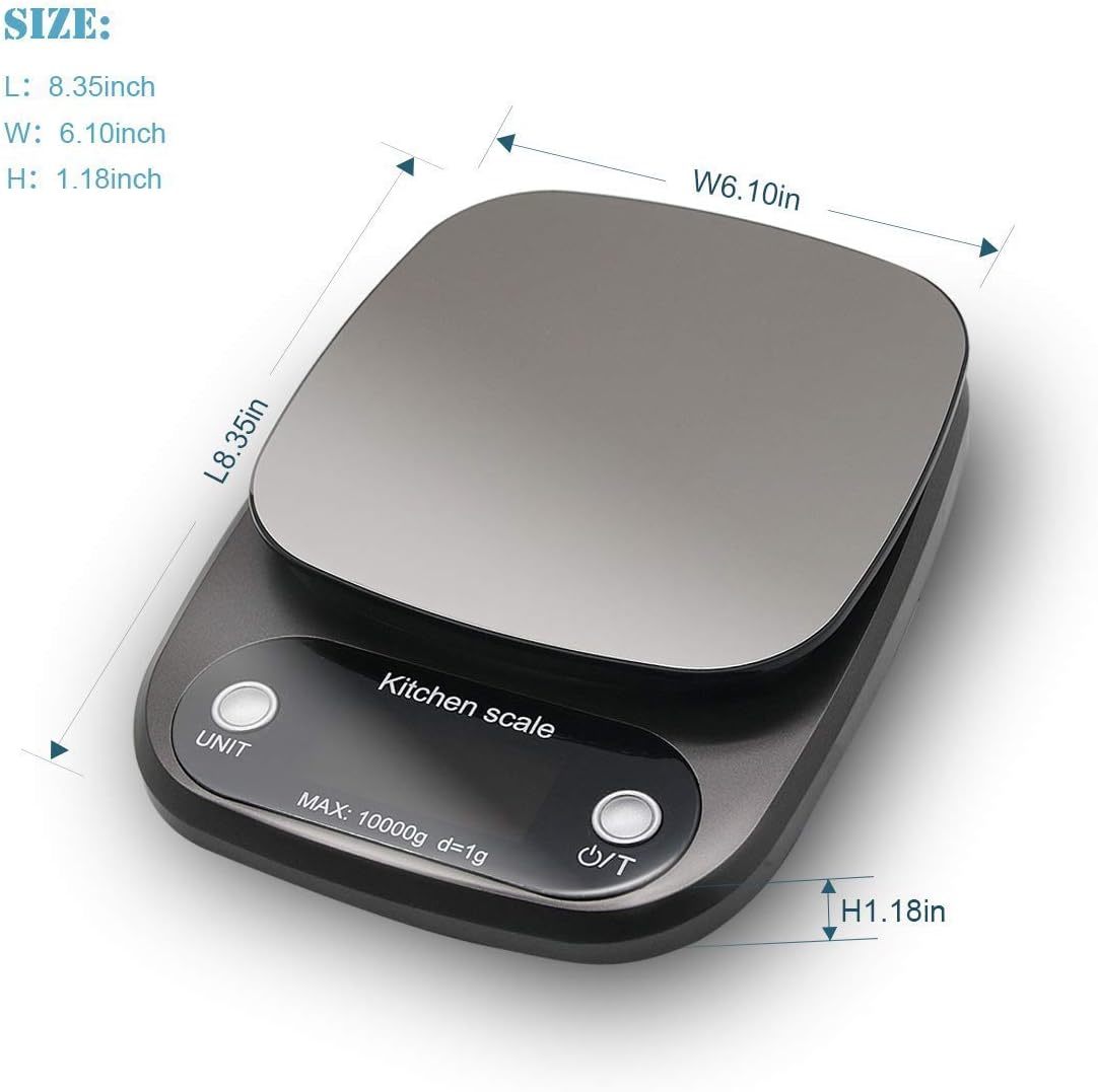 Digital Food Scale, 22Lb Kitchen Scale Measures In Grams, Ounces And Ml ...