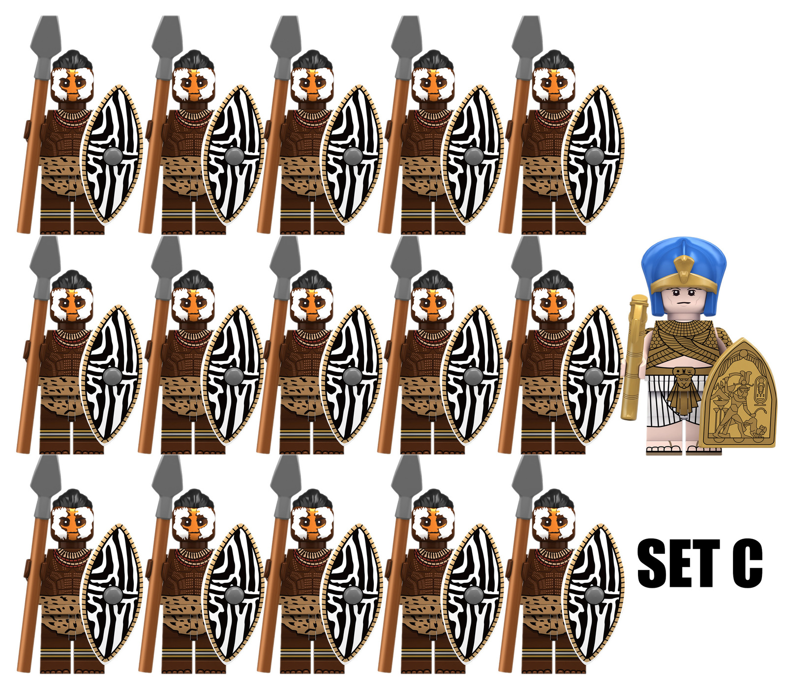 Ancient Egyptian Pharaoh King Tut & Army Soliders Set Collection ...