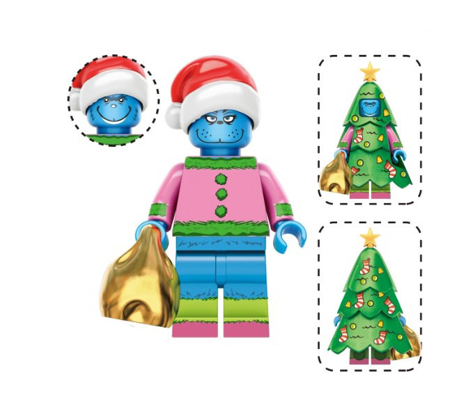 Building The Grinch Blue With Christmas Tree Minifigure Custom - LEGO ...