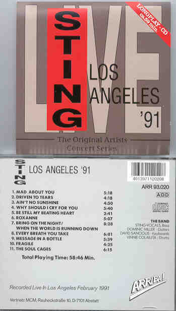 Sting / The Police - Los Angeles '91 ( Live in LA . CA . USA . February ...