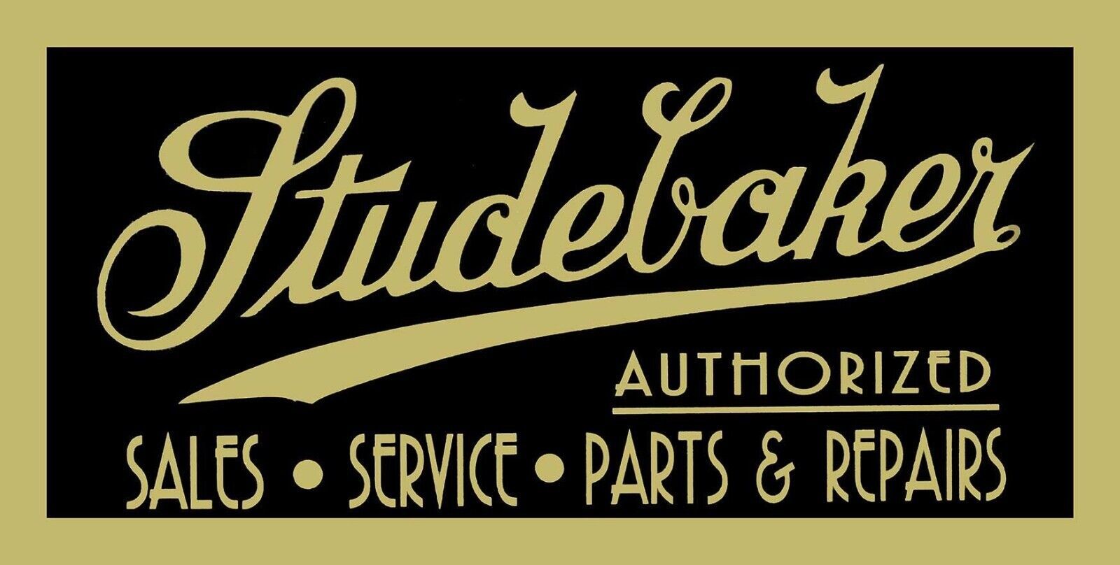 Studebaker Sales Metal Advertising Sign 24" by 12" - Transportation