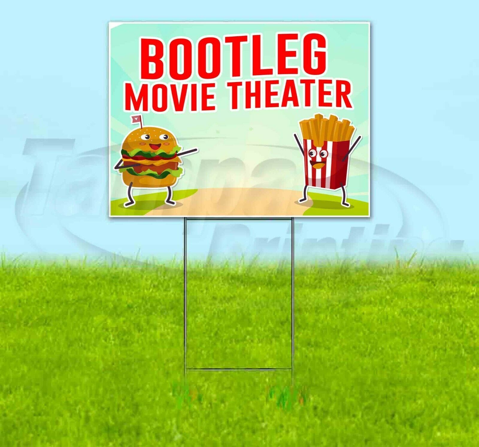 BOOTLEG MOVIE THEATER 18x24 Yard Sign WITH STAKE Corrugated Bandit USA ...