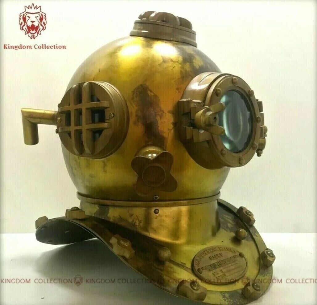 Real Antique Diving Helmet 18 Inch US Navy Mark V Vintage Divers Helmet ...