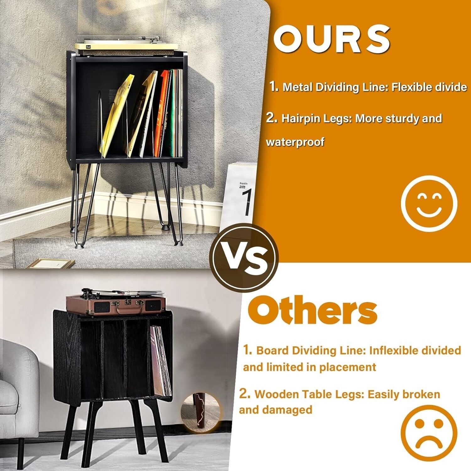 Vintage Record Holder Vinyl Storage Stand Rack Shelf 12" LP Wood Holds ...