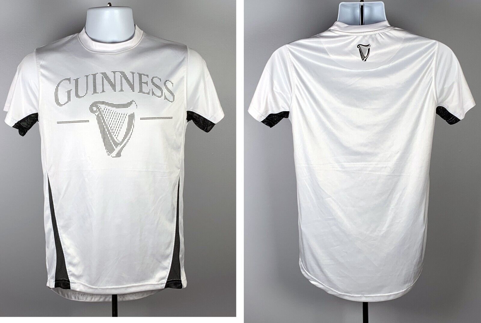 Guinness Beer Sport Shirt Dry Fit Mens Medium Polyester White Raised ...