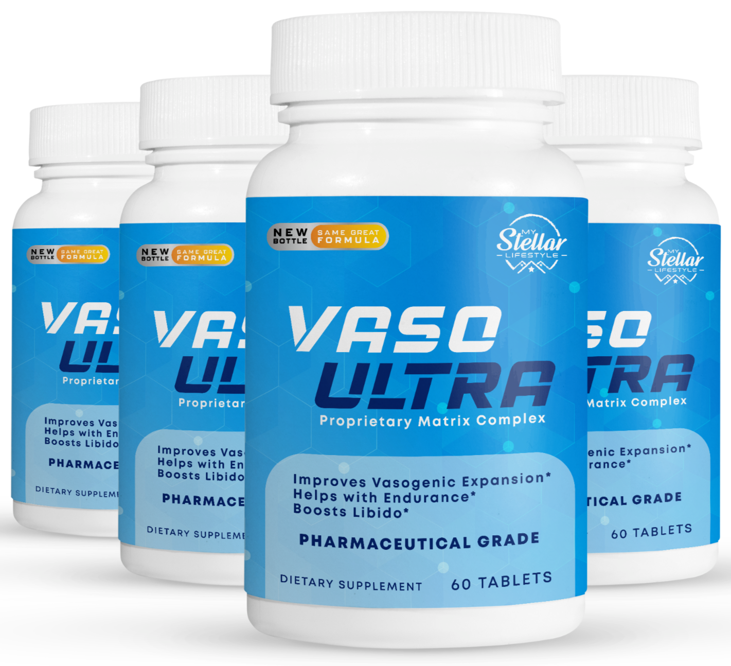 4 Pack Vaso Ultra, extra fuerza y resistencia para hombres-60 Tabletas ...