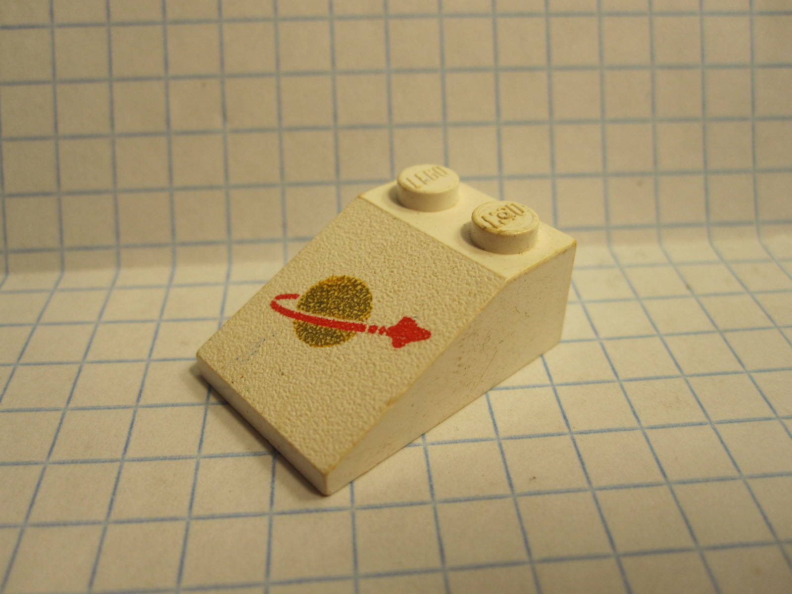 Lego part #3298p90: 3x2 White Slope 33- Classic Space Logo - LEGO ...