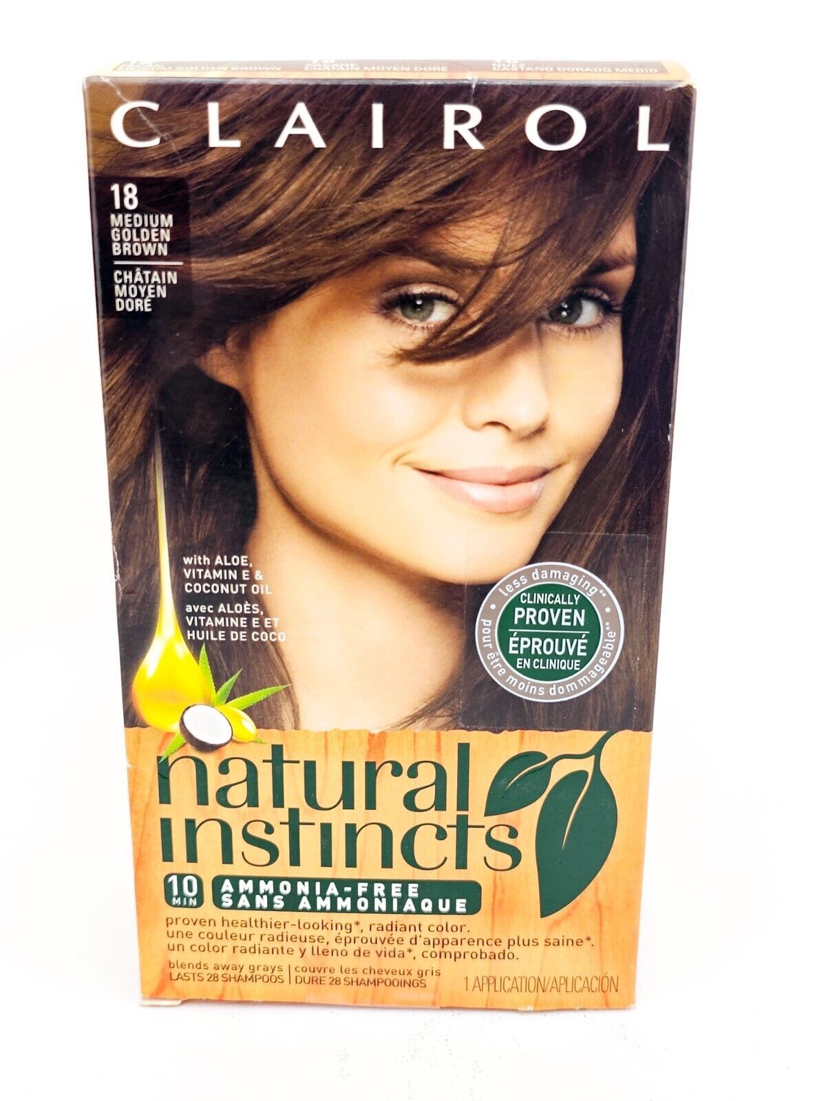 Clairol Natural Instincts Hair Dye 18 Pecan Medium Golden Brown Hair ...