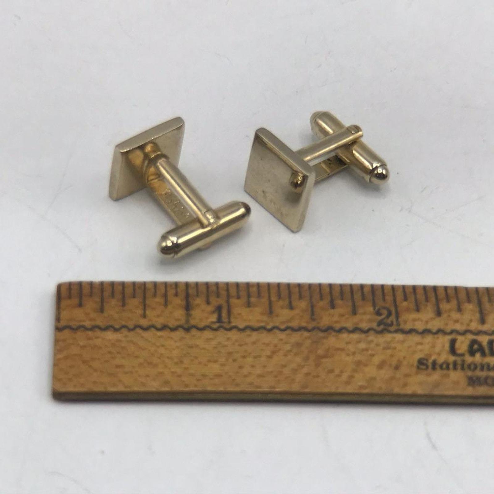 Vintage Mens Gold Tone Hickok Mid Century Design Cufflink Set - Cufflinks