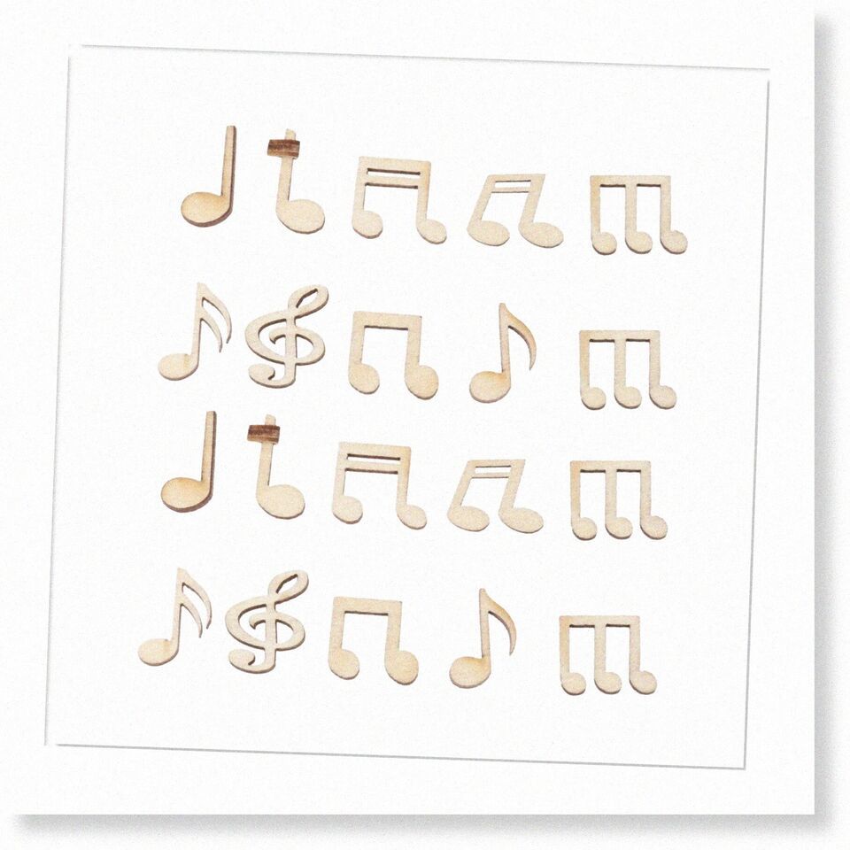 200pcs Music Note Wood Cutouts - Unfinished Musical Symbol Shaped ...