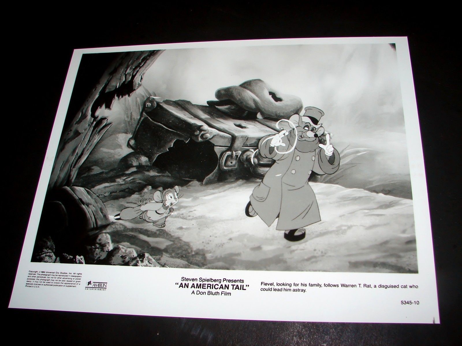 1986 Don Bluth Movie AN AMERICAN TAIL Press Kit Photo Fievel & Warren T ...