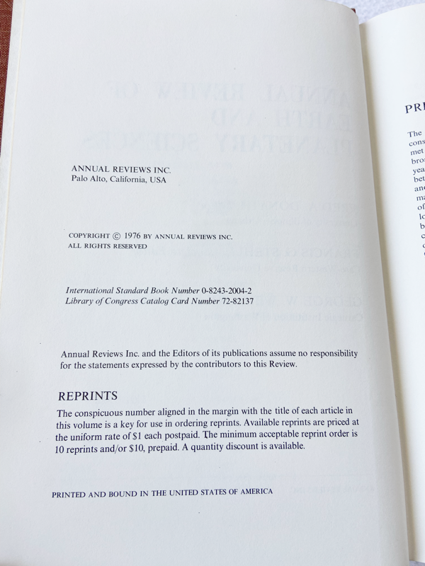 1976 HC Annual Review of Earth and Planetary Sciences by Donath, Fred A ... 1976 HC Annual Review of Earth and Planetary Sciences by Donath, Fred A ...