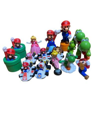 Super Mario Bros Kart Racers Figures Yoshi Princess War Kong Mario ...