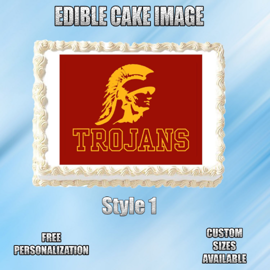 USC Trojans Edible Image Topper Cupcake Frosting 1/4 Sheet 8.5 x 11 ...