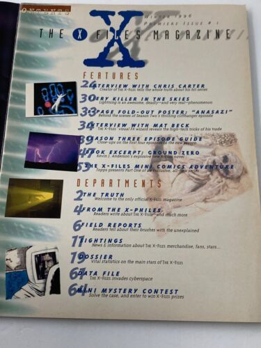 The X-Files Magazine Winter 1996 David Duchovny and Gillian Anderson No ...