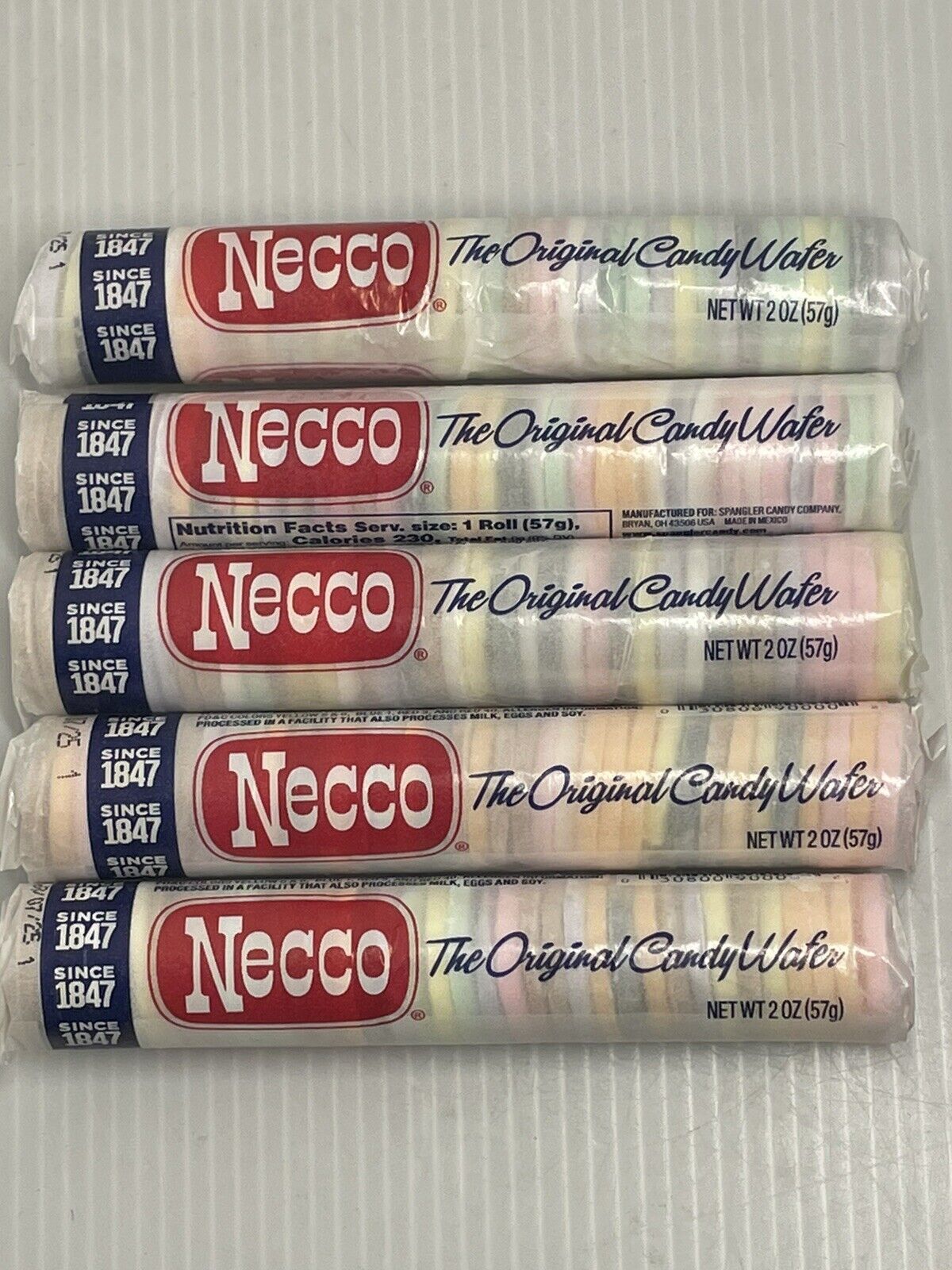 5x NECCO Original Candy Wafer Rolls 36 Wafers Per Roll 2oz Pack Exp ...