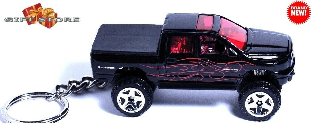 RARE KEY CHAIN RING BLACK DODGE RAM 1500 LIFTED TRUCK V8 CUSTOM LIMITED ...