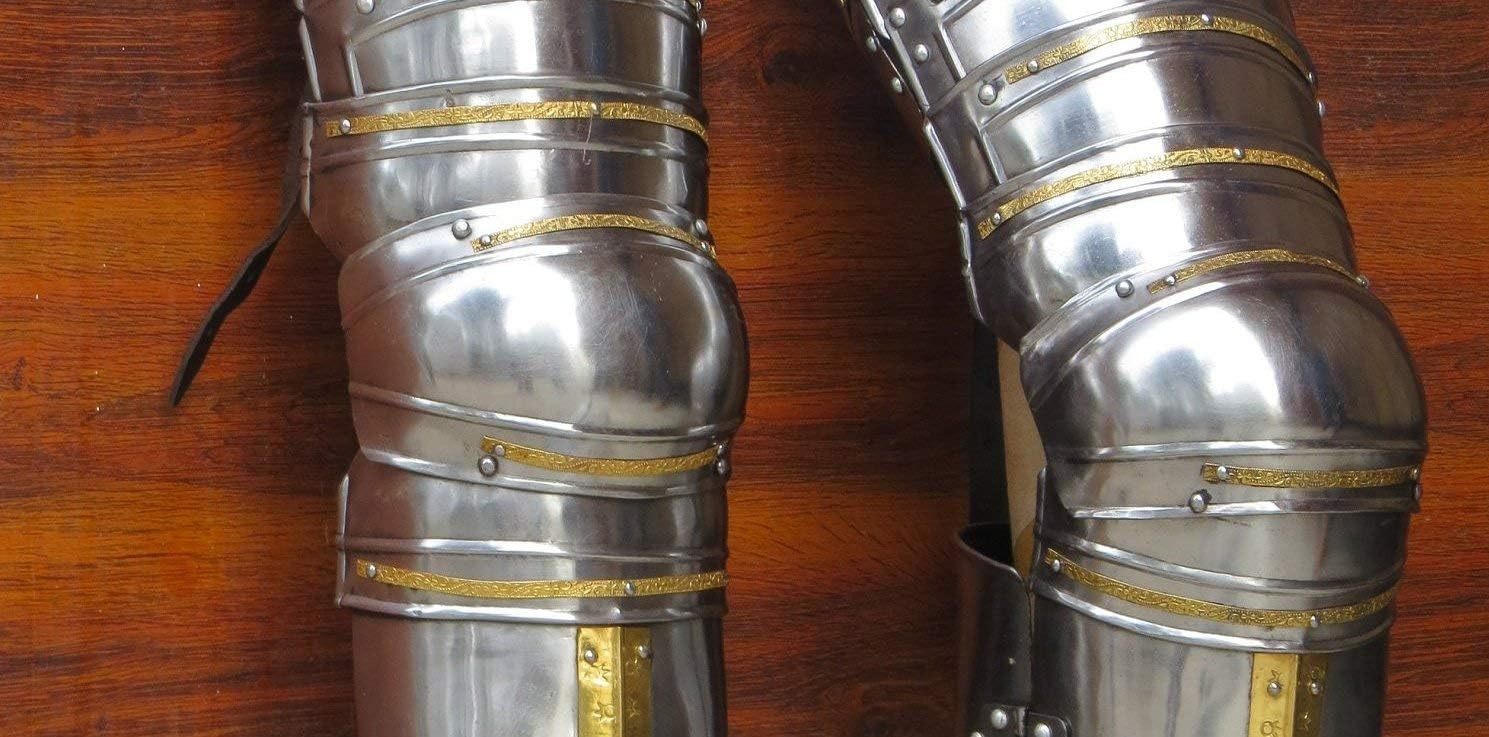 Medieval Leg Guards Leg Armor, Upper Leg- Knees and Greaves SCA ...