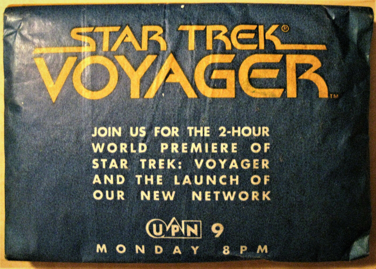 STAR TREK VOYAGER UPN PROMO POPCORN TV SHOW-NETWORK LAUNCH JAN 1995 UPN ...