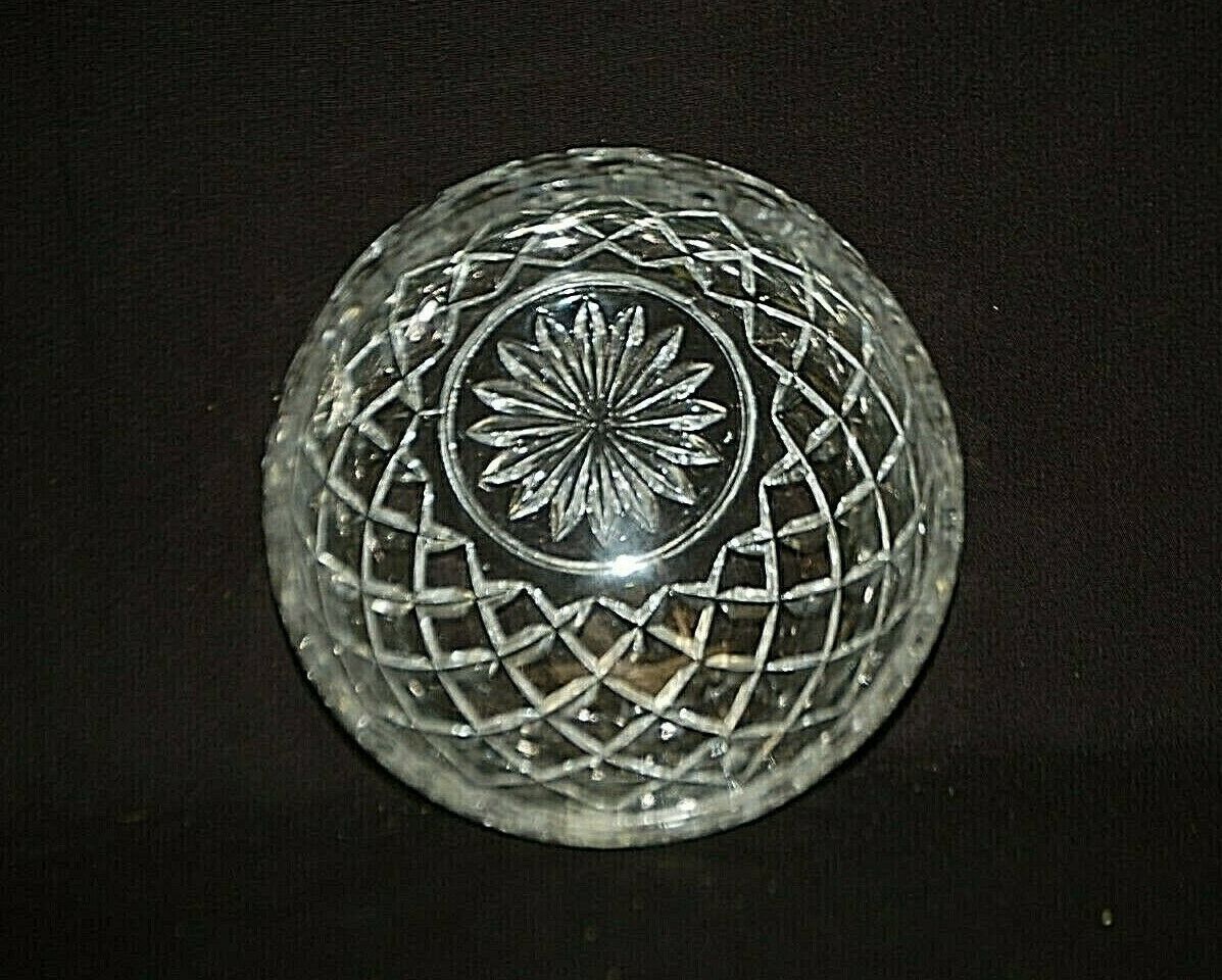 Elegant Canterbury by Ceska 6" Crystal Bowl Criss Cross Cut Diamond ...
