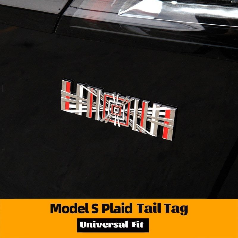 Model S Plaid Tail Tag Emblem Decals Logo and similar items