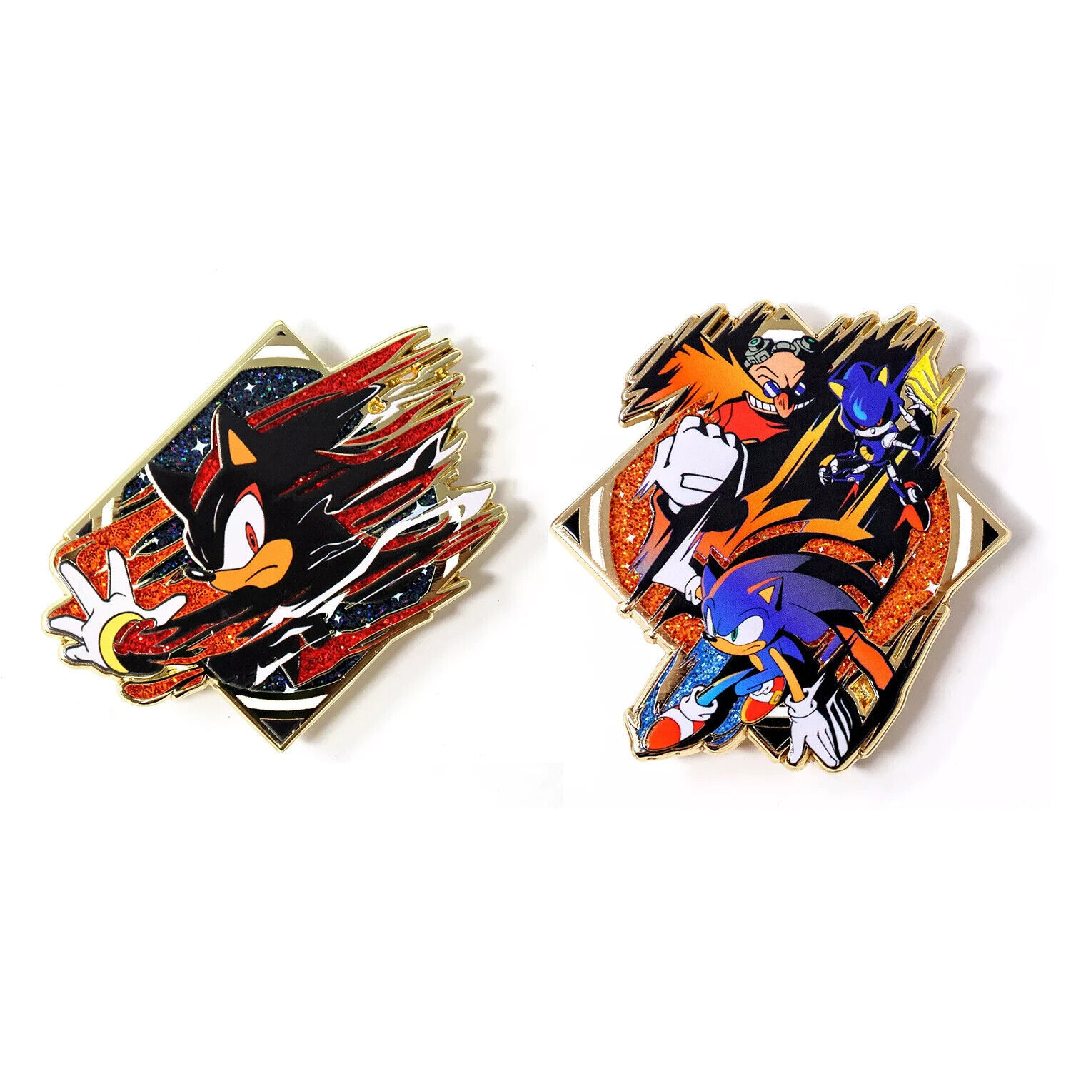 Shadow The Hedgehog Eggman & Metal Sonic Enamel Pins Bundle Official ...