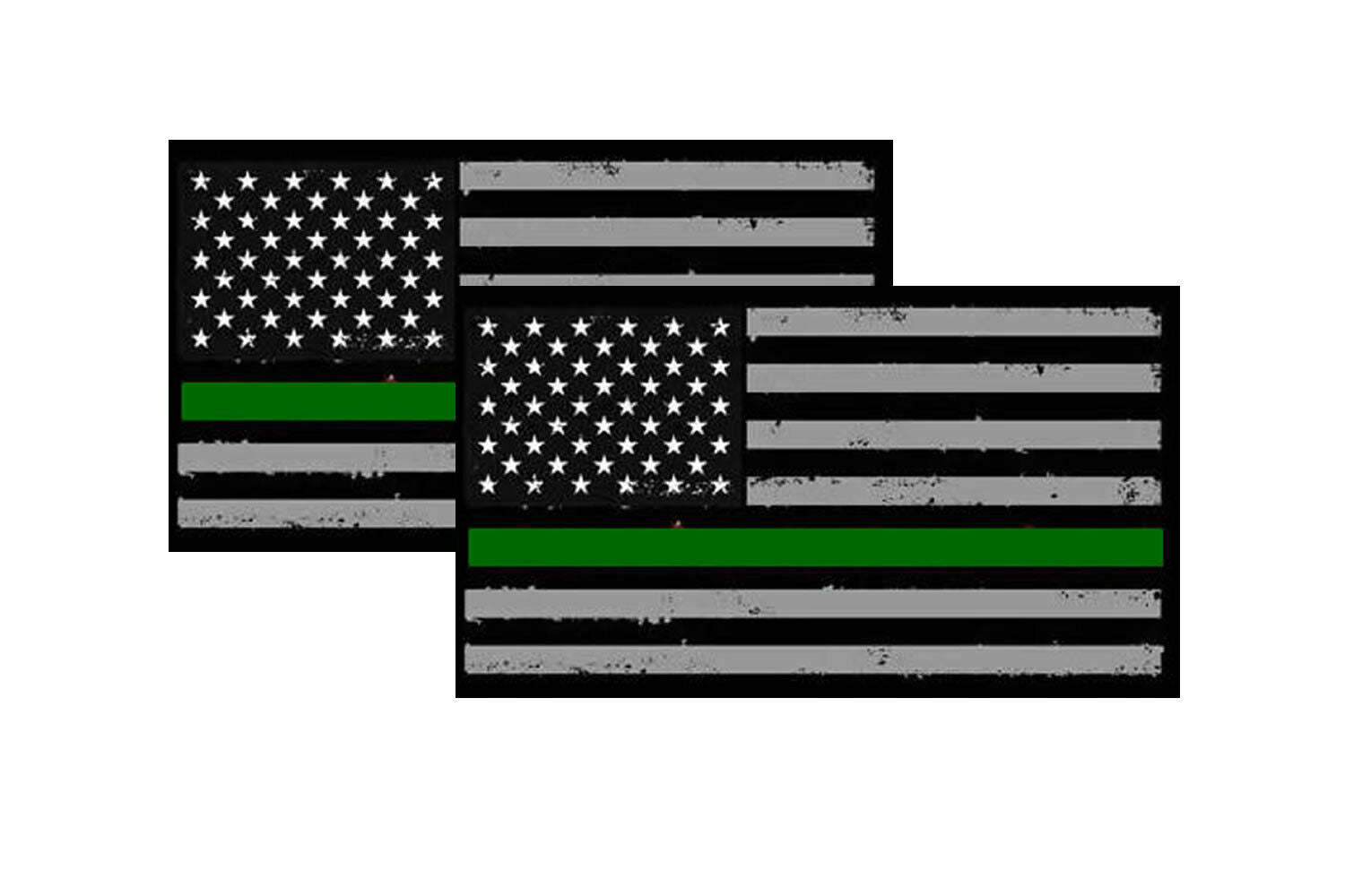 x2 Military TATTERED Green Line USA Flag Decal Army Veteran 4" - Every ...