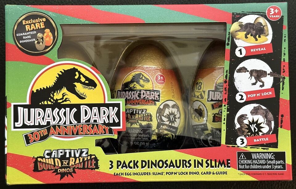 Jurassic World Captivz Eggs Color Change Dinosaurs In Slime 3 Pack ...