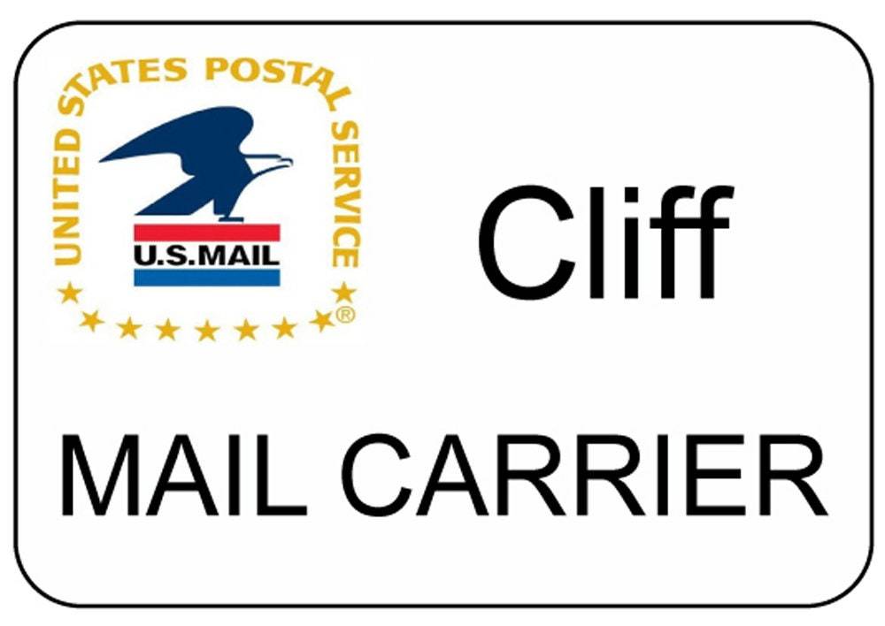 CHEERS BAR CLIFF postal mail carrier Name Badge with magnet Fastener ...