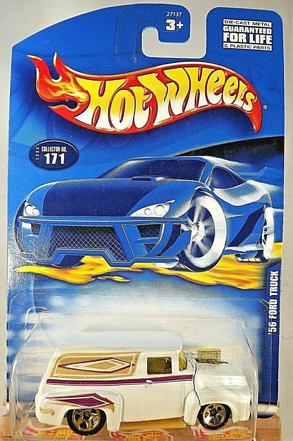 2000 Hot Wheels Mainline/Collector #171 '56 FORD TRUCK White w/Gold 5 ...
