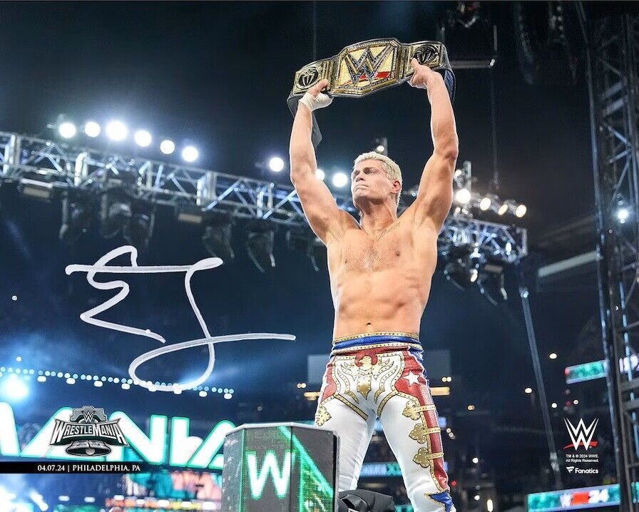 Cody Rhodes Signé 8x10 Wwe Wrestlemania 40 Photo Fanatiques ...