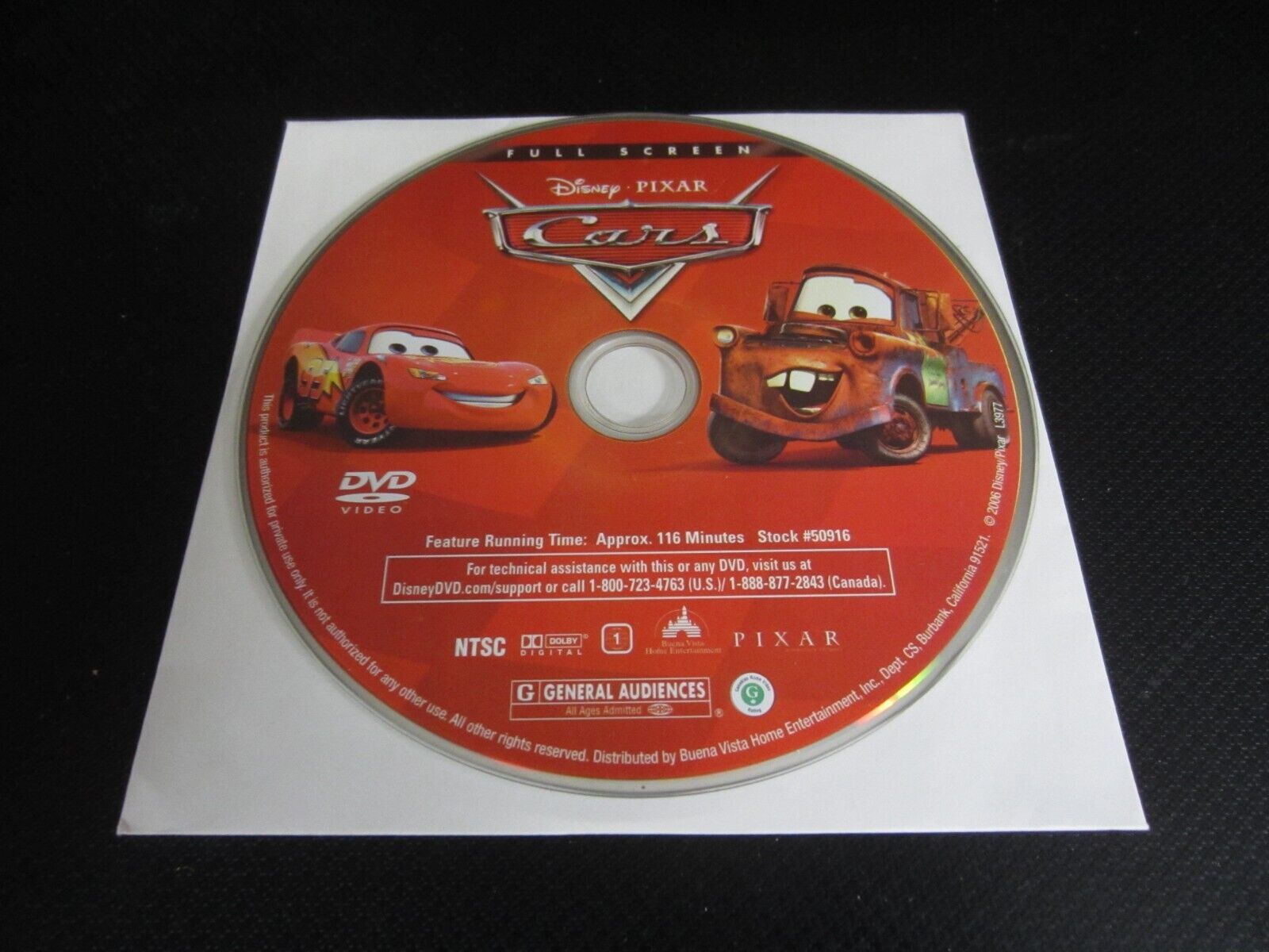 Disney PIXAR Cars (DVD, 2006) - Disc Only!!! and 14 similar items