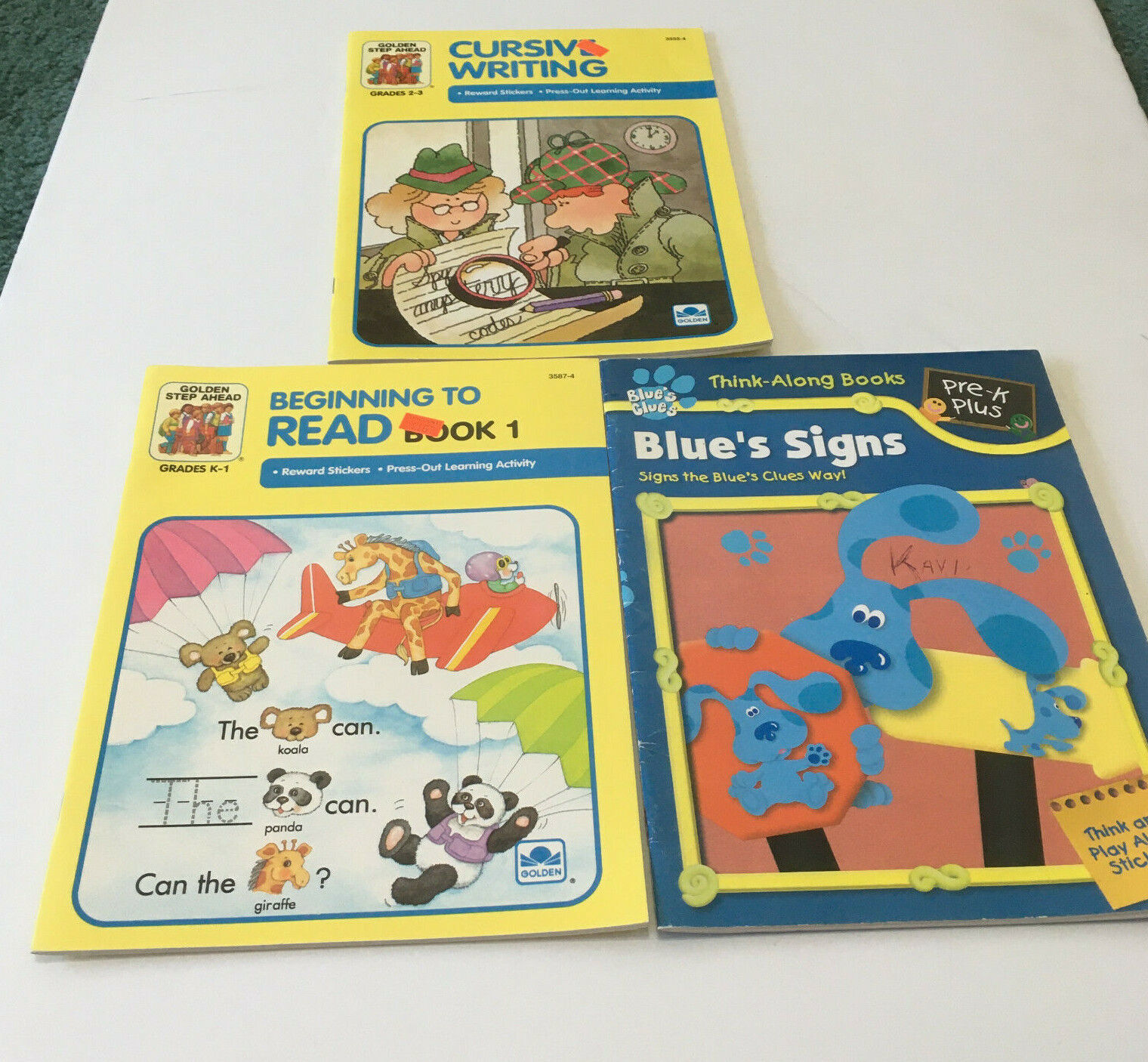 Golden step ahead cursive writing beginning to read book 1 blue's clues ...