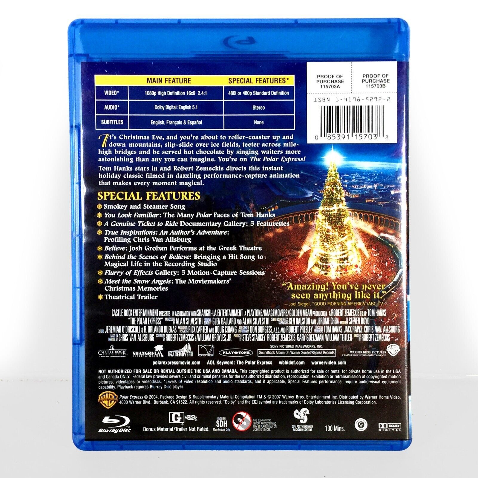 The Polar Express (Blu-ray, 2004, Widescreen) Like New ! Tom Hanks ...