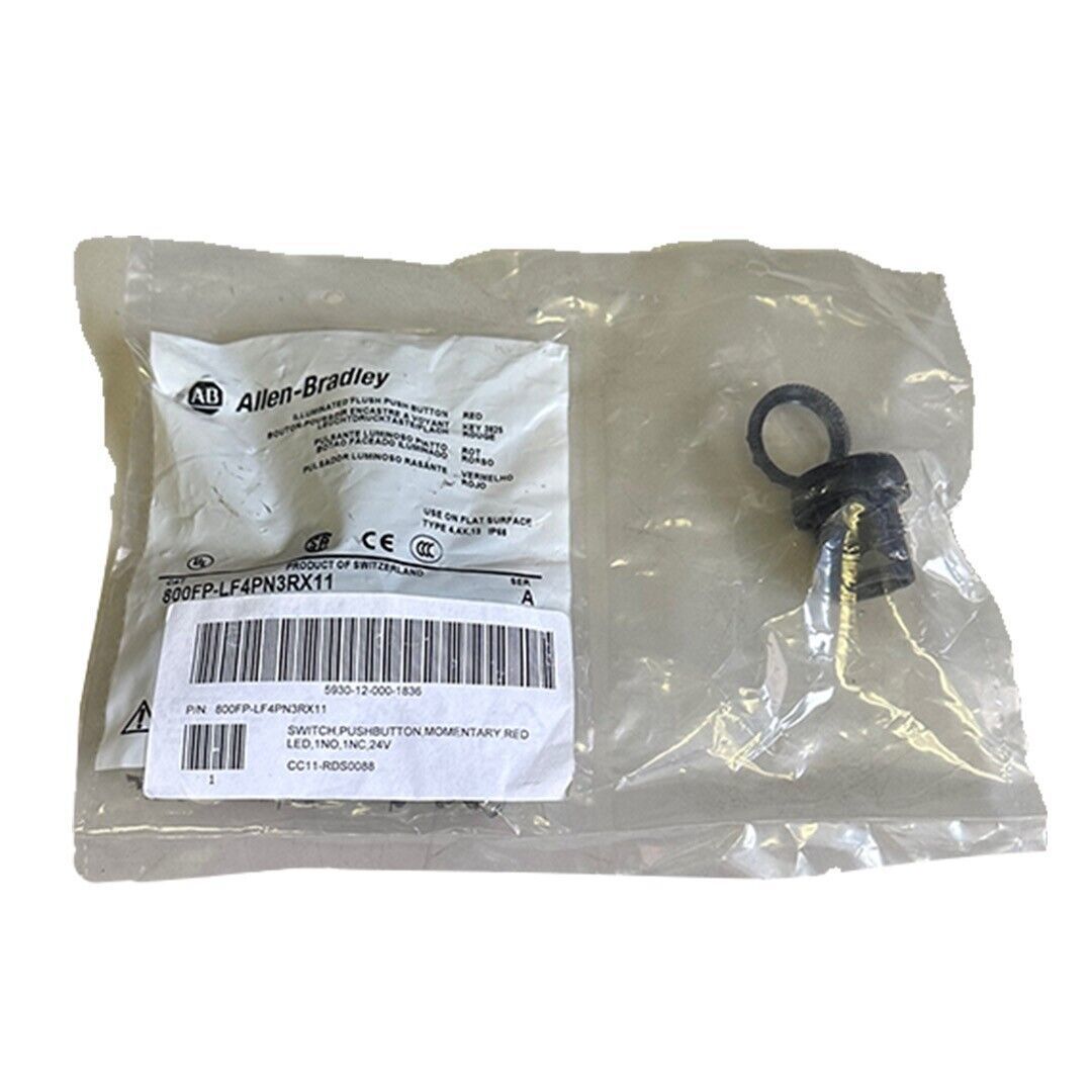 NEW ALLEN BRADLEY 800FP-LF4PN3RX11 /A RED ILLUMINATED FLUSH PUSH BUTTON ...