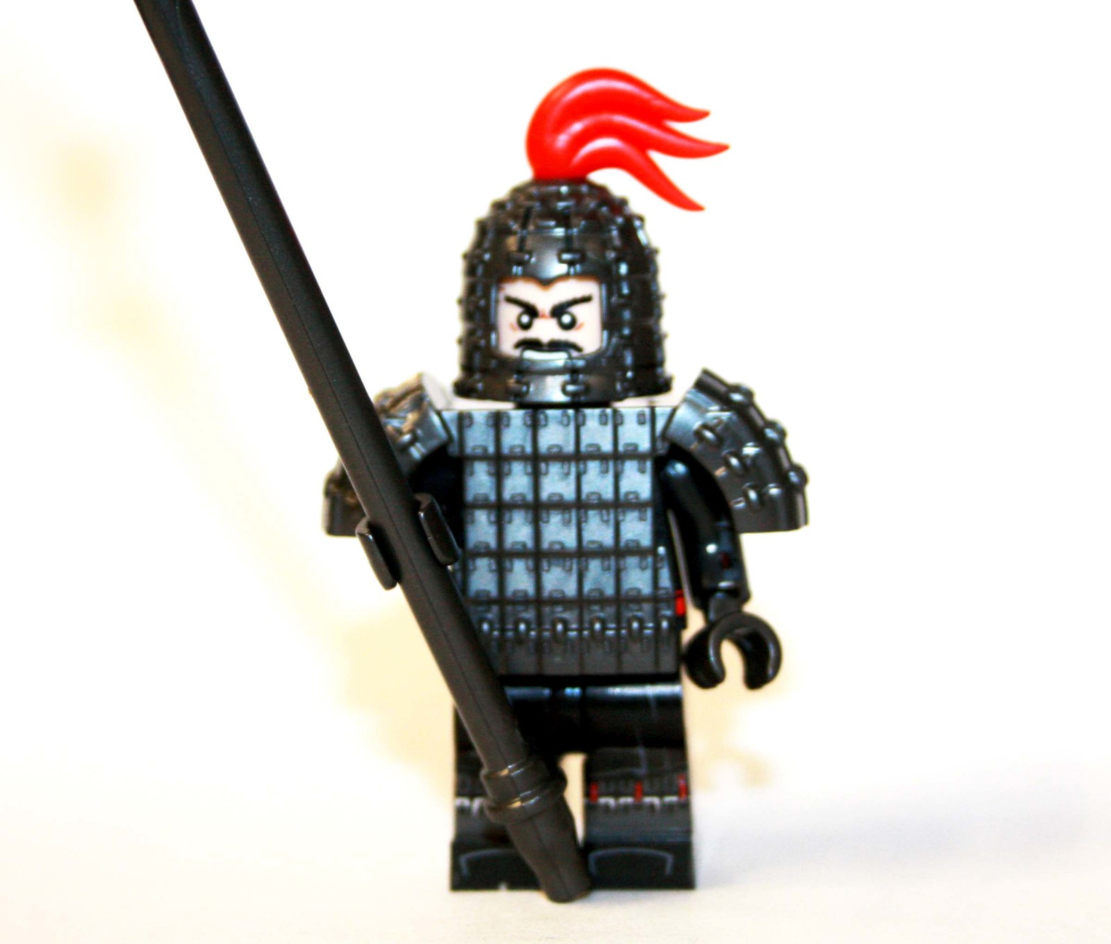 Building Block Chinese Warrior Knight black armor Minifigure US Toy ...